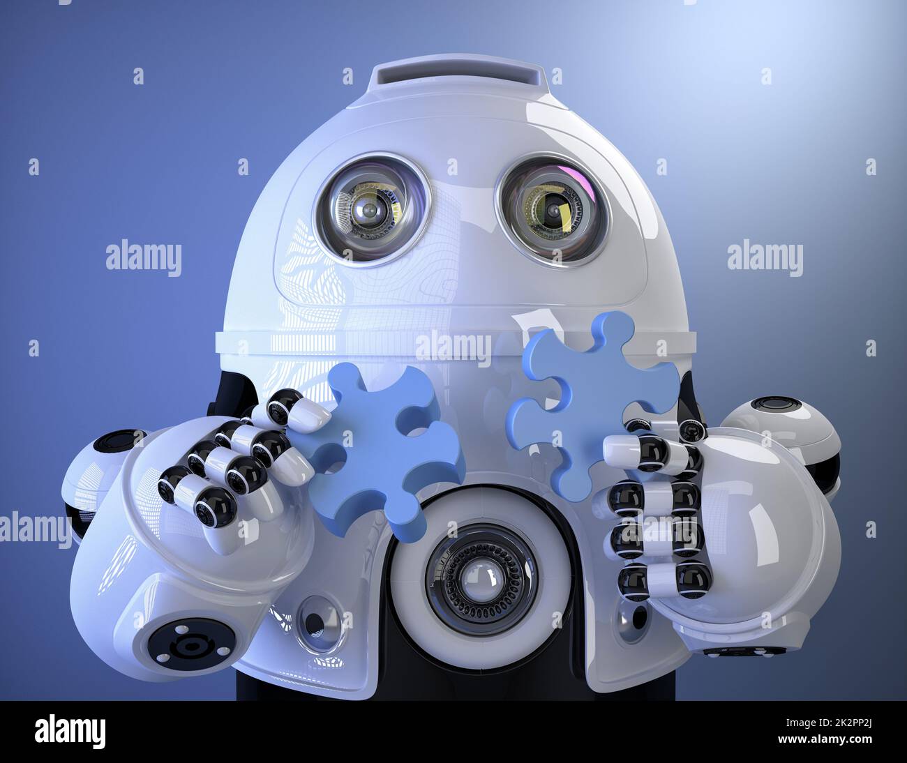 Robot joining puzzle. Technology concept. Containsclipping path Stock ...