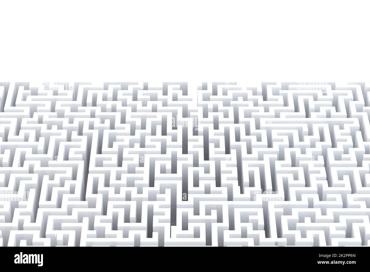 Abstract white maze with copyspace. Isolated on white. Contains clipping path Stock Photo - Alamy