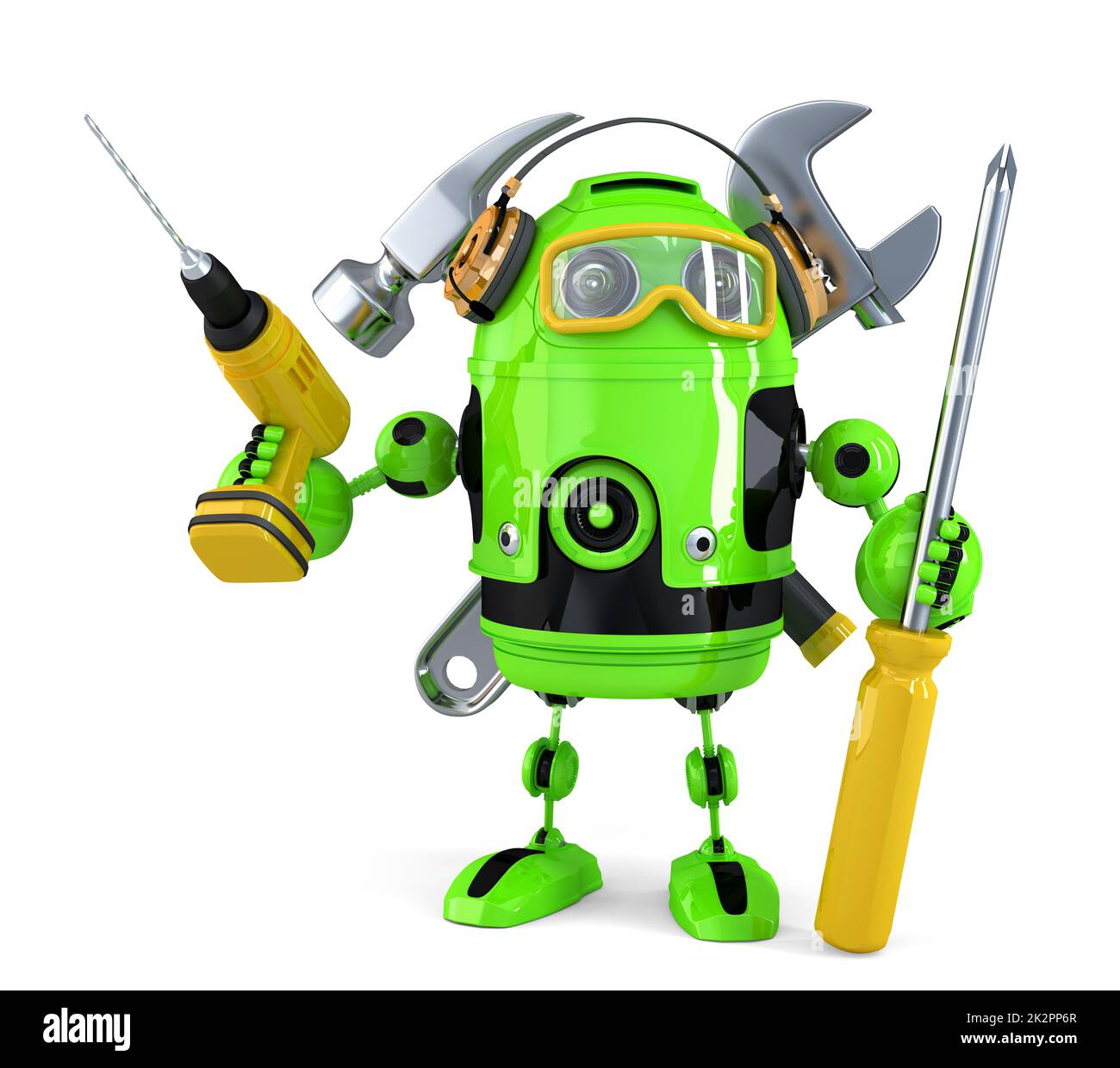 Construction robot. Technology concept.Isolated. Contains clipping path ...