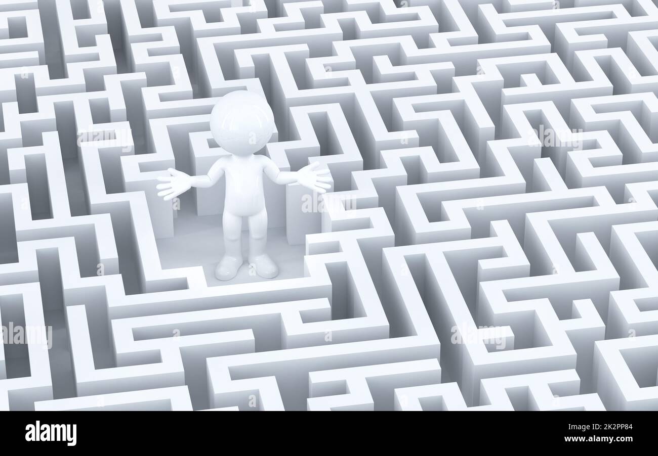 Lost in maze Stock Photo - Alamy