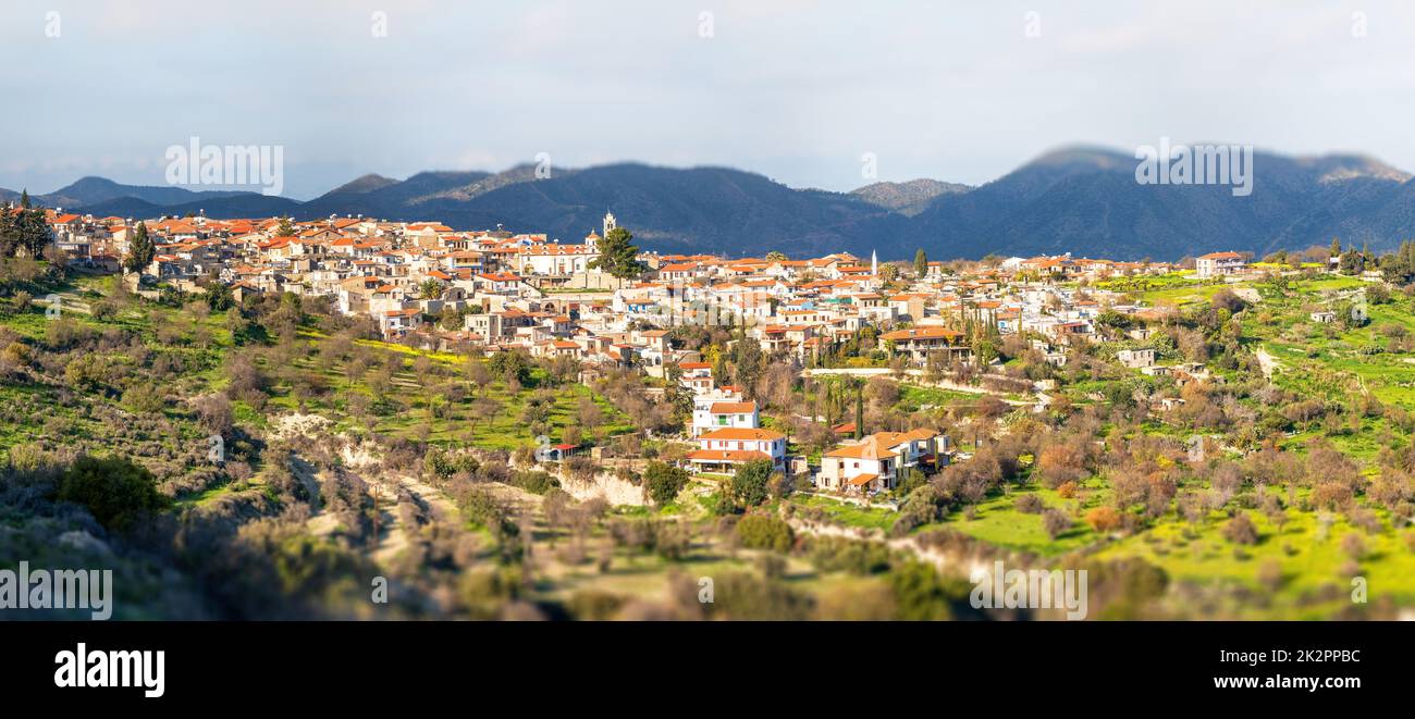 Panorama of Lefkara village. Limassol district. Cyprus Stock Photo - Alamy