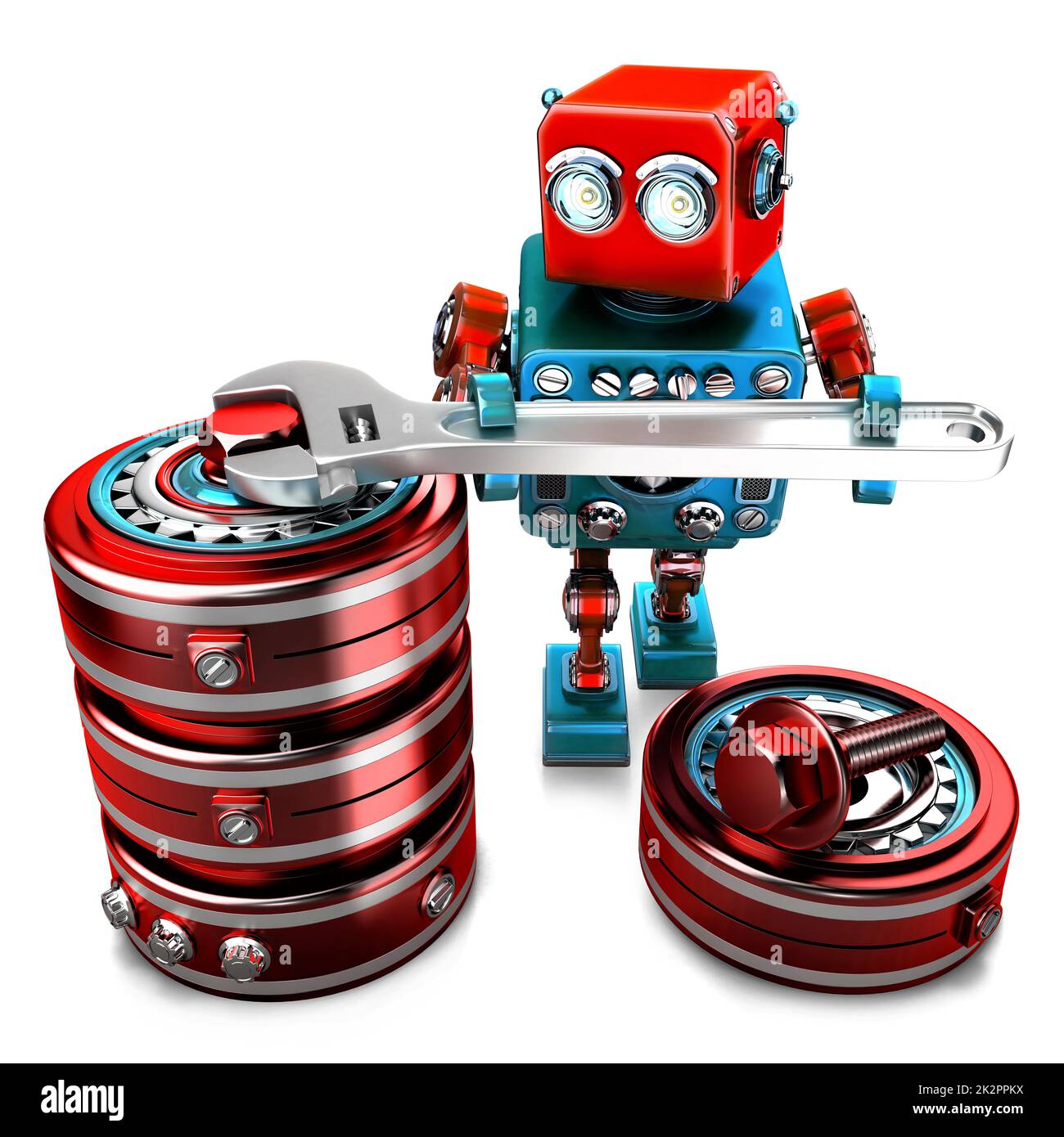 Database maintenance concept. Isolated. 3D illustration with clipping ...