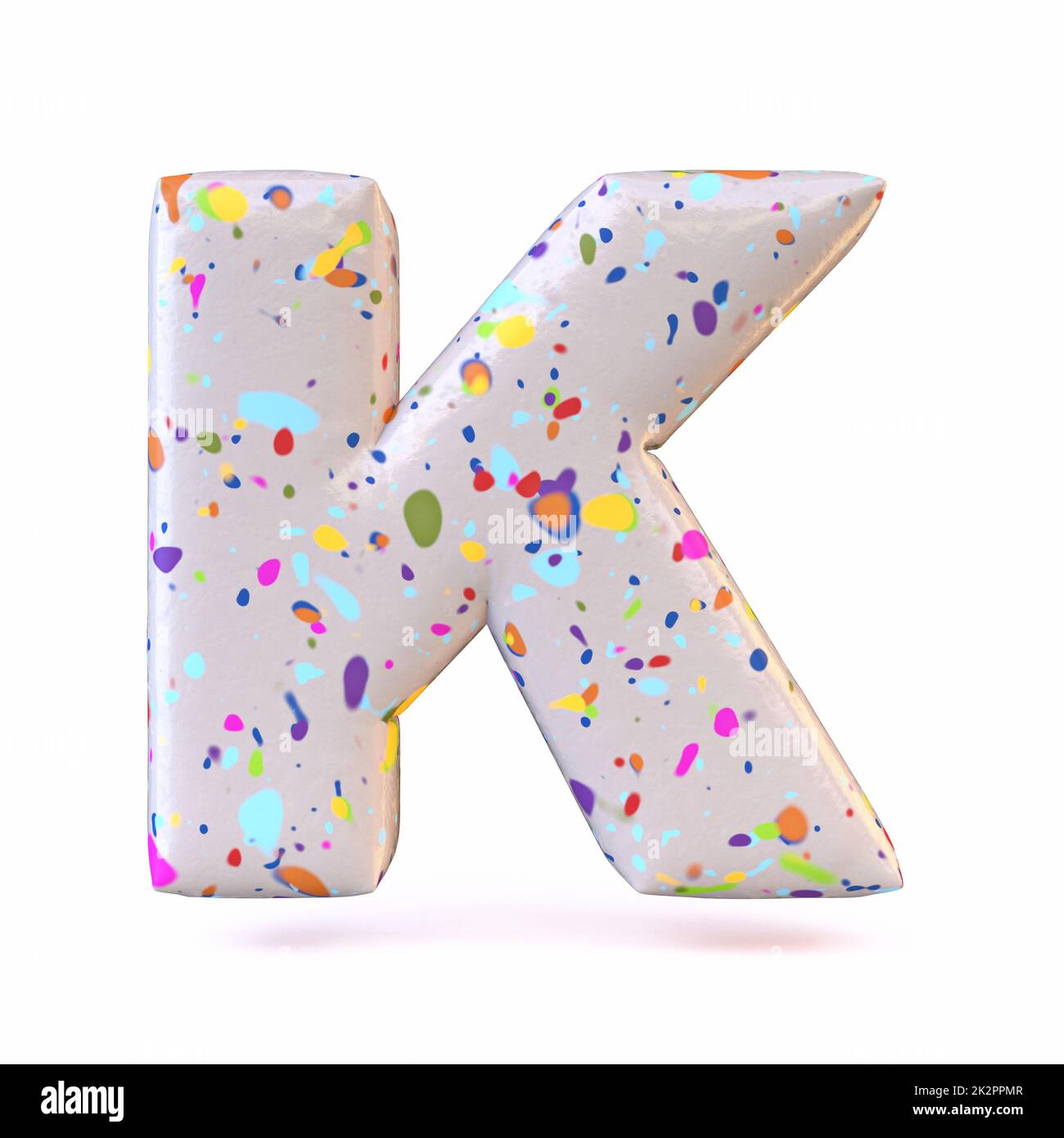Colorful terrazzo pattern font Letter K 3D Stock Photo - Alamy