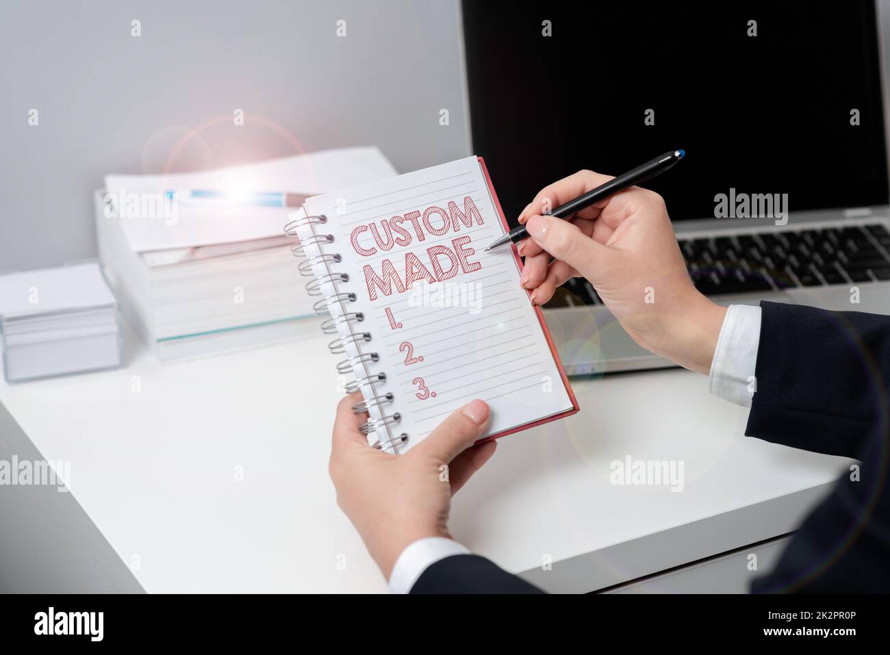 Sign displaying Custom Made. Business idea something is done to order ...