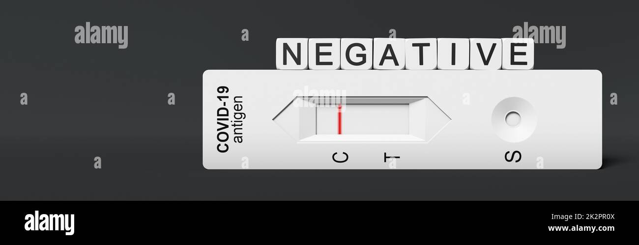 Negative test result by using rapid test device for COVID-19. 3d ...