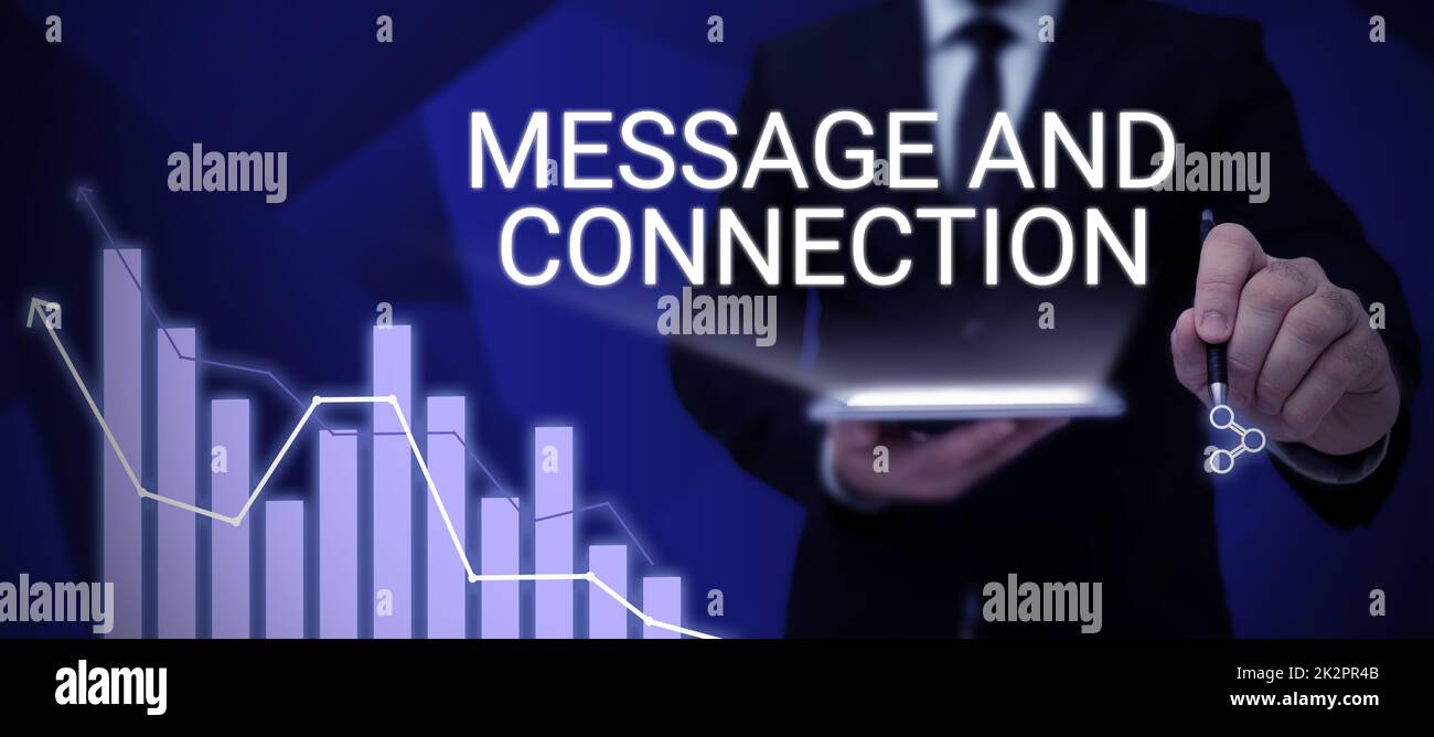 Conceptual caption Message And Connection. Concept meaning a word or ...