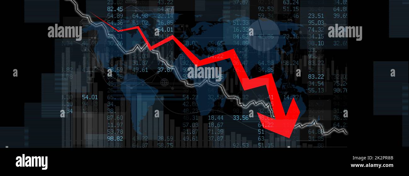 Econimical crisis concept. Spread in the world, economy is down. 3d ...