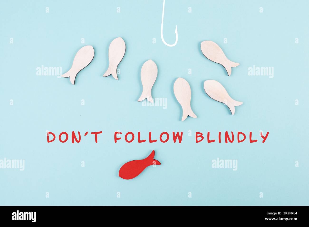 Red fish makes his own decision takes different direction hi-res stock ...