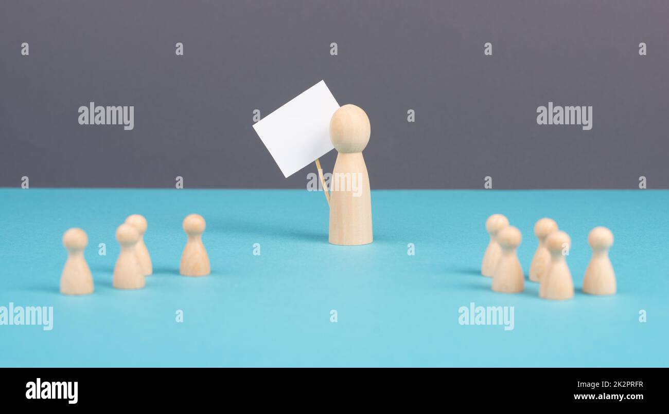 Group of people, teacher with children, manager recruiting workers ...