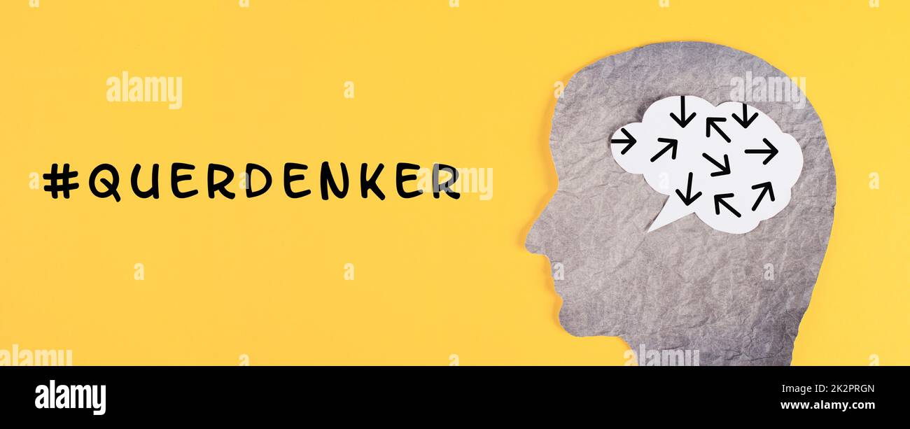 Think different stands in german language on the yellow background ...
