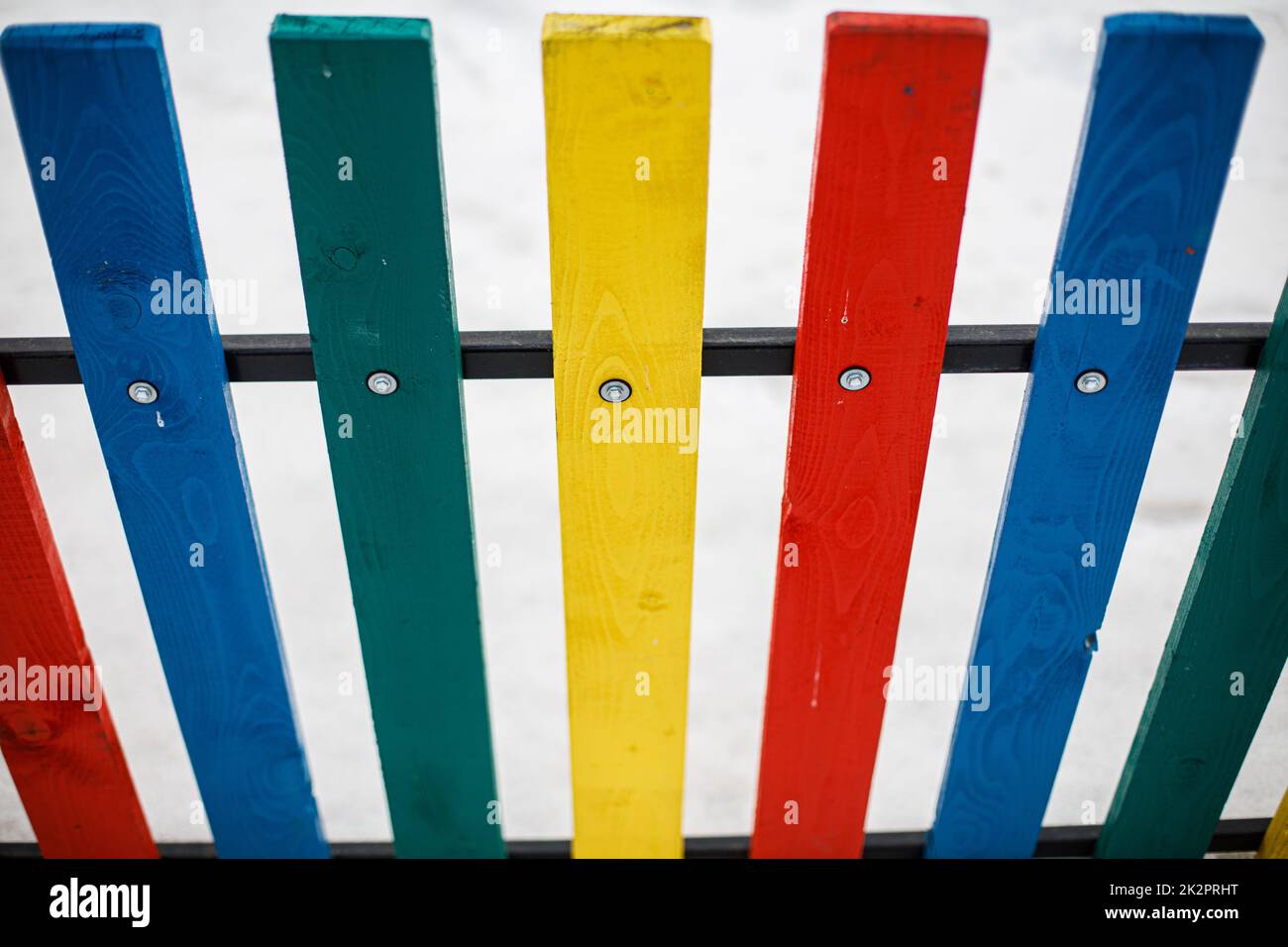 Colorful wooden fence Stock Photo - Alamy