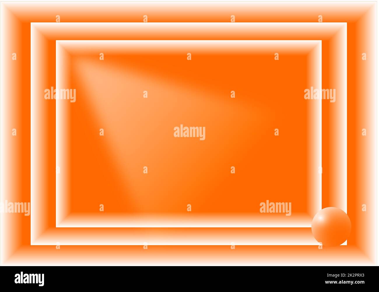 Abstract orange rectangular background with orange ball and free space ...