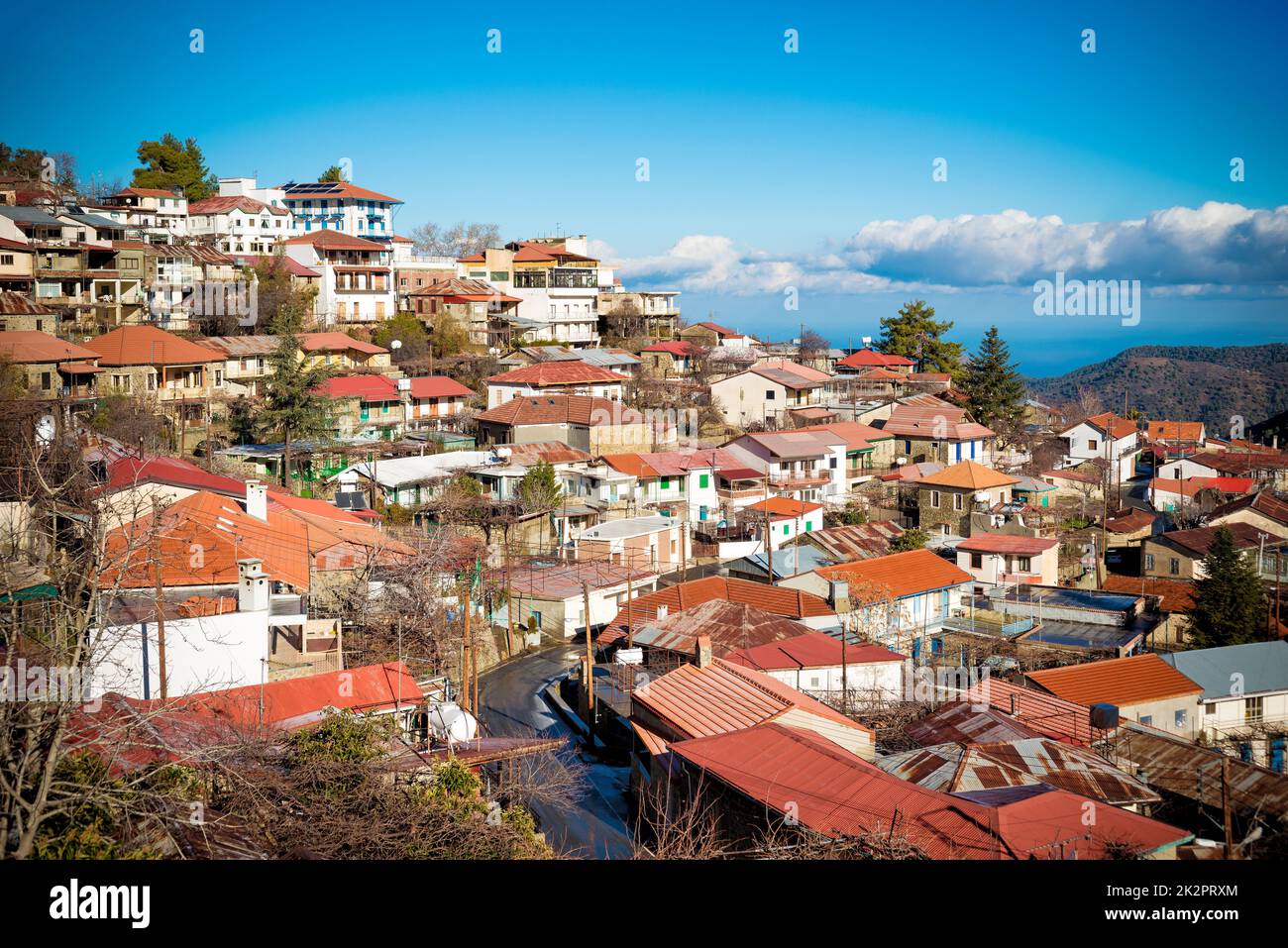 Rooftops of Pedoulas. Nicosia District, Cyprus Stock Photo - Alamy