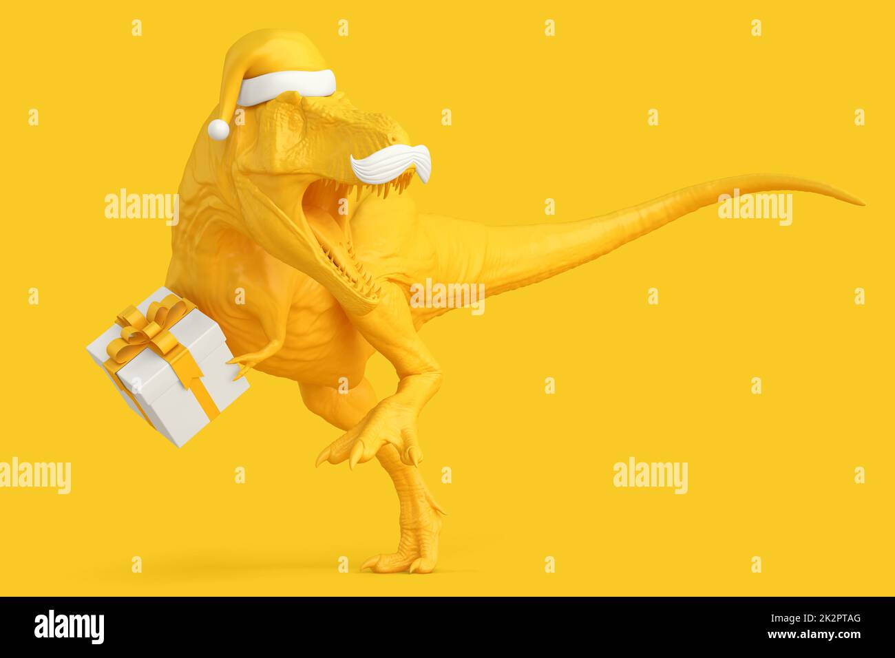 Santa Rex. Christmas concept. 3D illustration. Contains clipping path ...