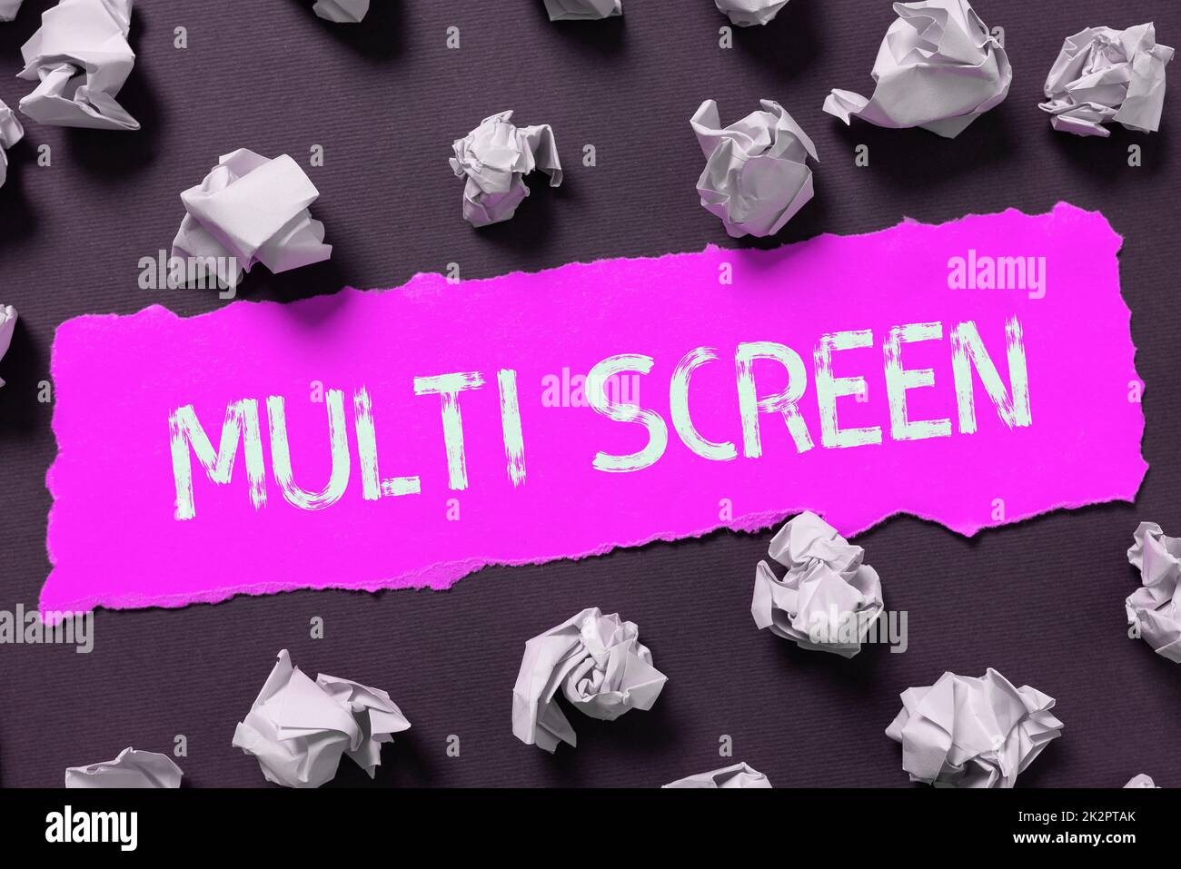 Writing displaying text Multi Screen. Word for Having or involving ...