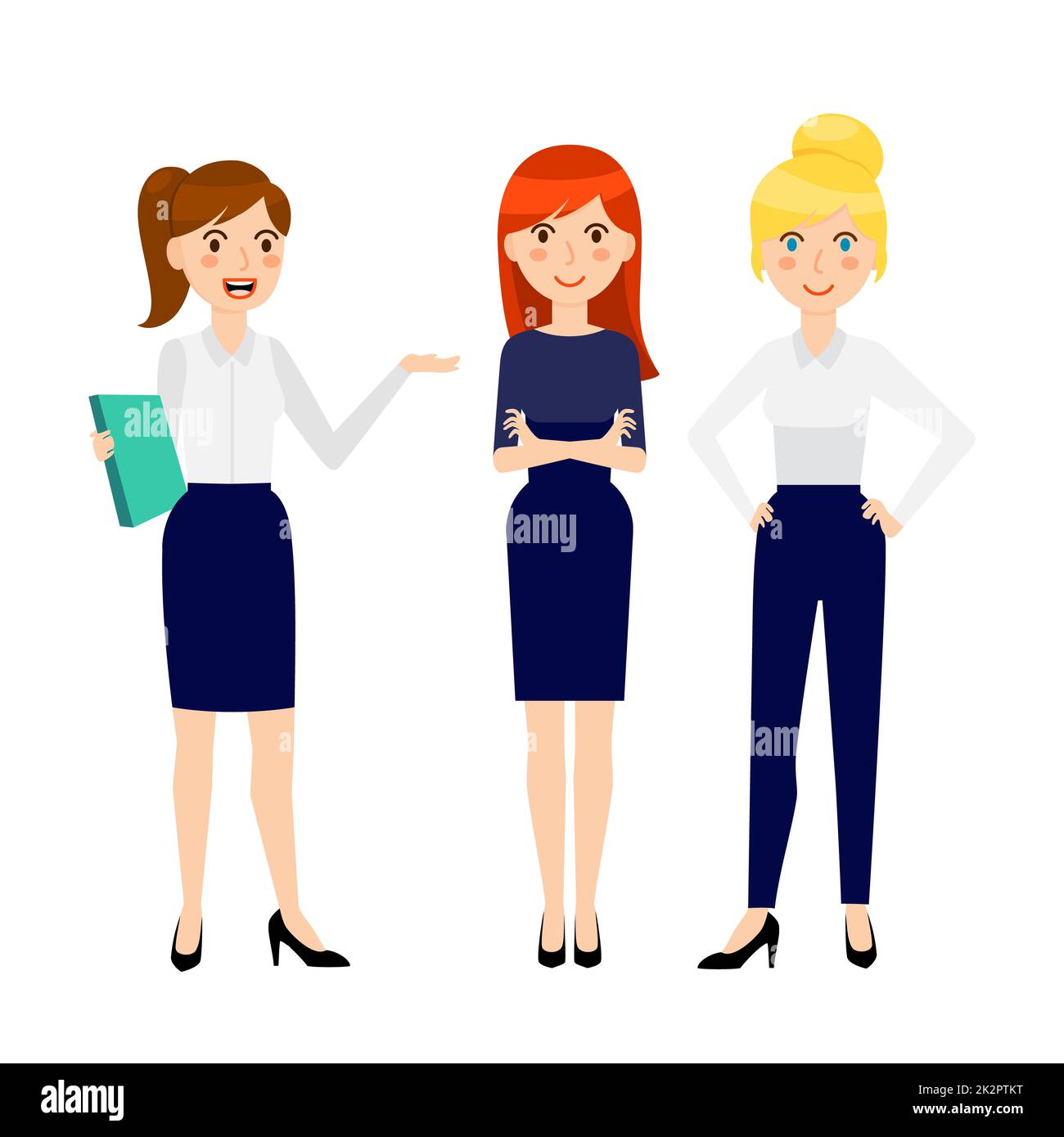 Vector illustration three cartoon women Cut Out Stock Images & Pictures ...