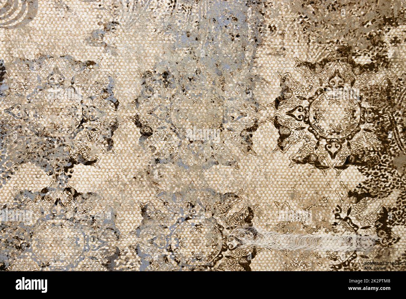 Granite ceramic stone tile with damask pattern vintage effect Stock ...