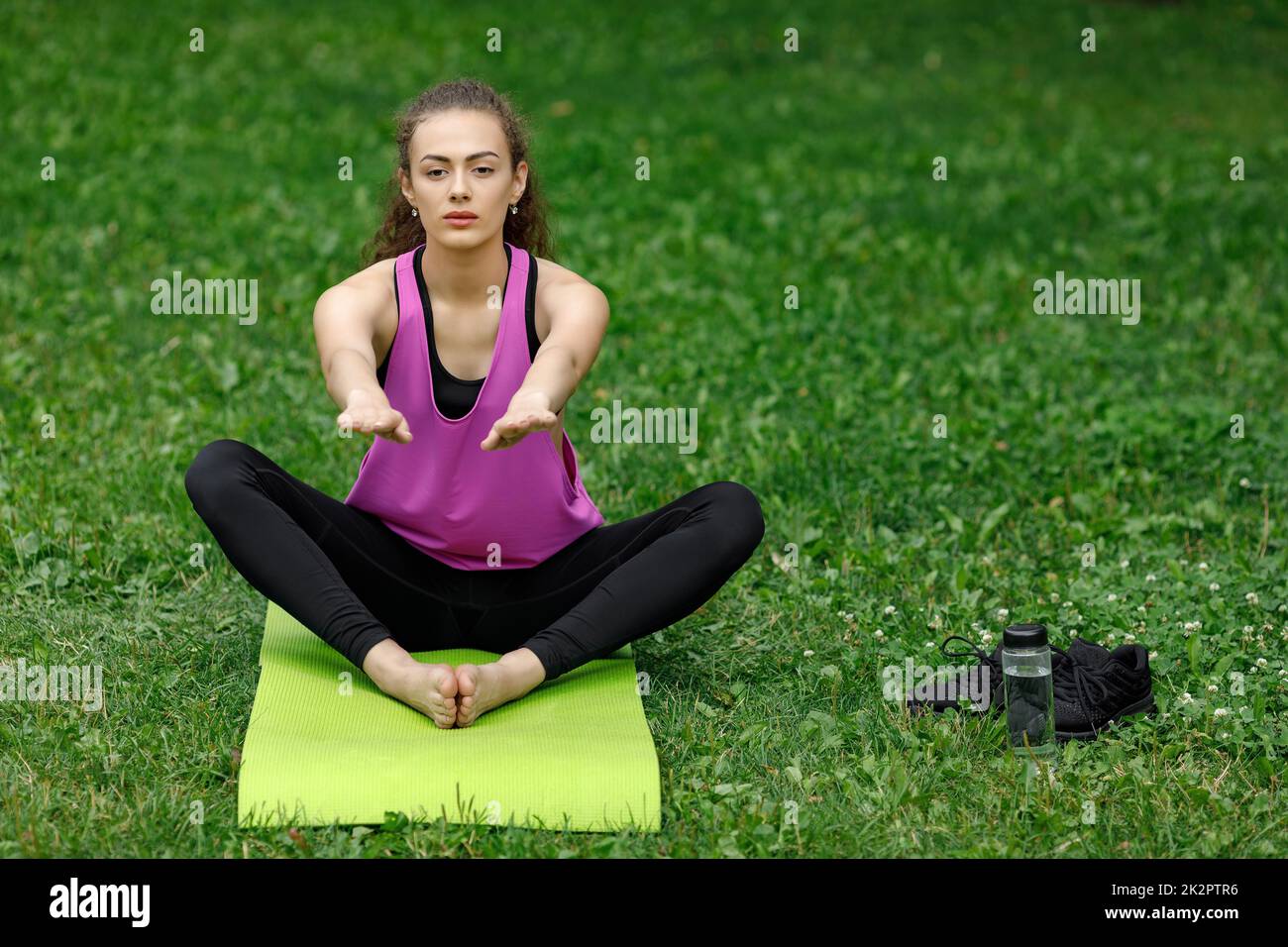 woman doing stretching exercises Stock Photo - Alamy