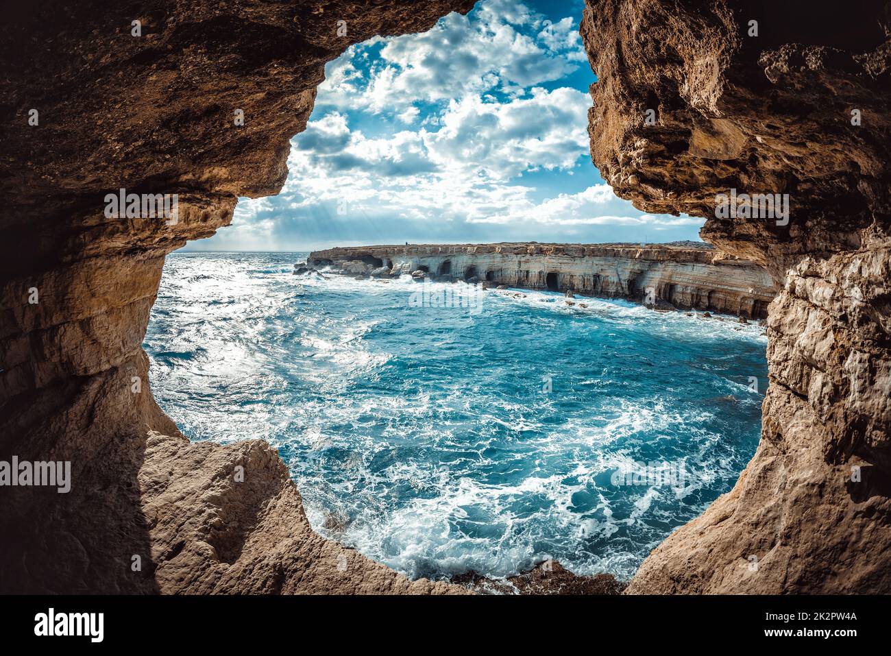 Ayia Napa Sea Caves. Famagusta District, Cyprus Stock Photo - Alamy