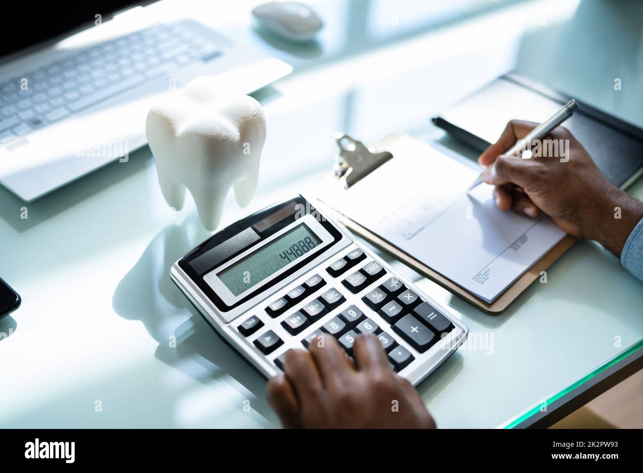 Dental Insurance Money. Dentist Service Desk Stock Photo - Alamy