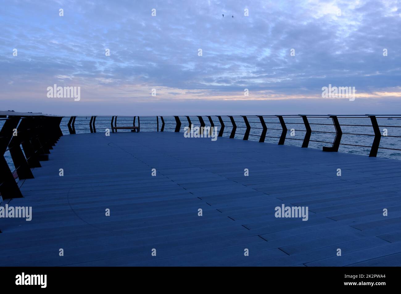 Marine wooden pier, berth in azov sea Mariupol Stock Photo - Alamy