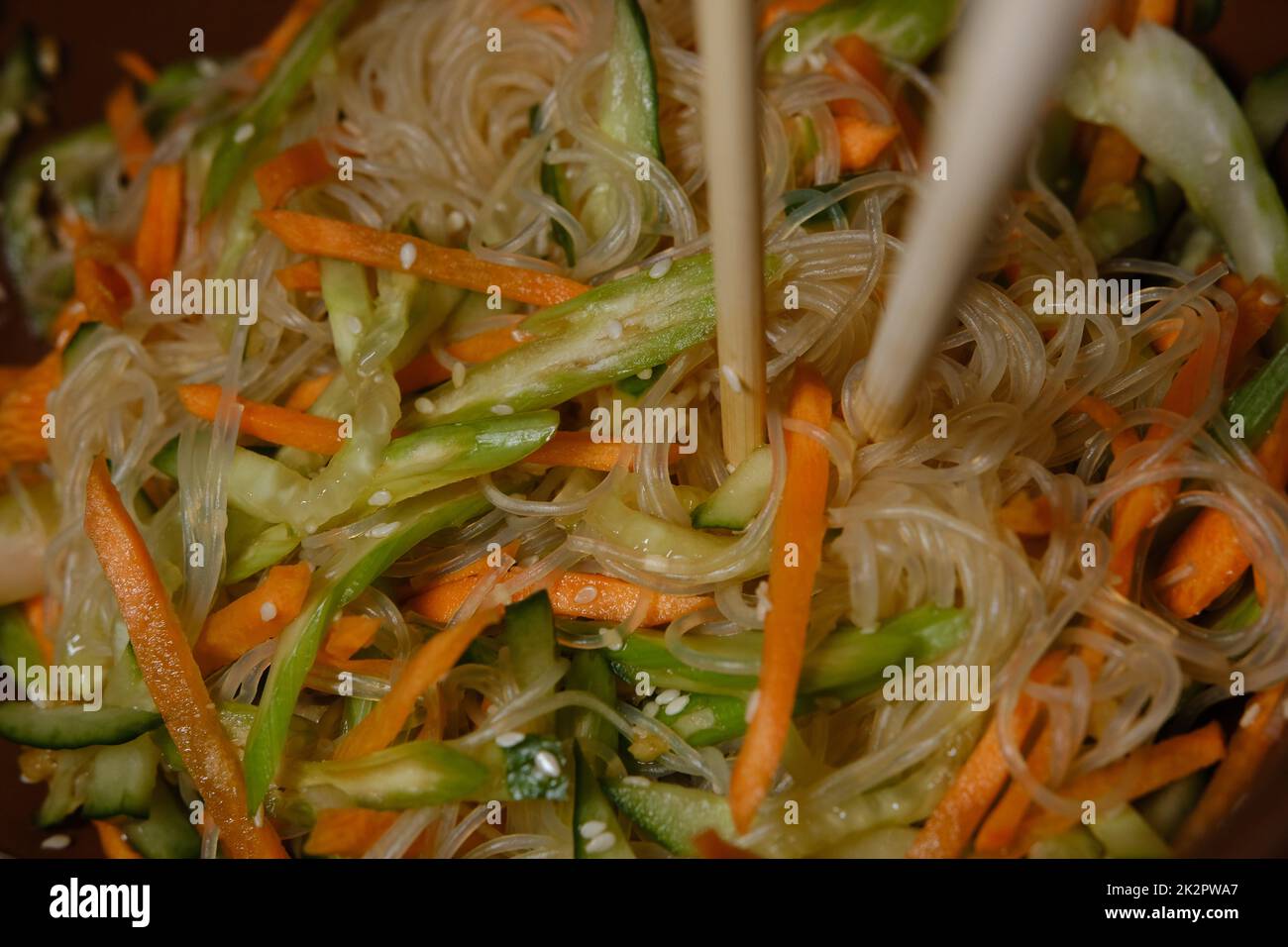 Food funchoza rice noodles hi-res stock photography and images - Alamy
