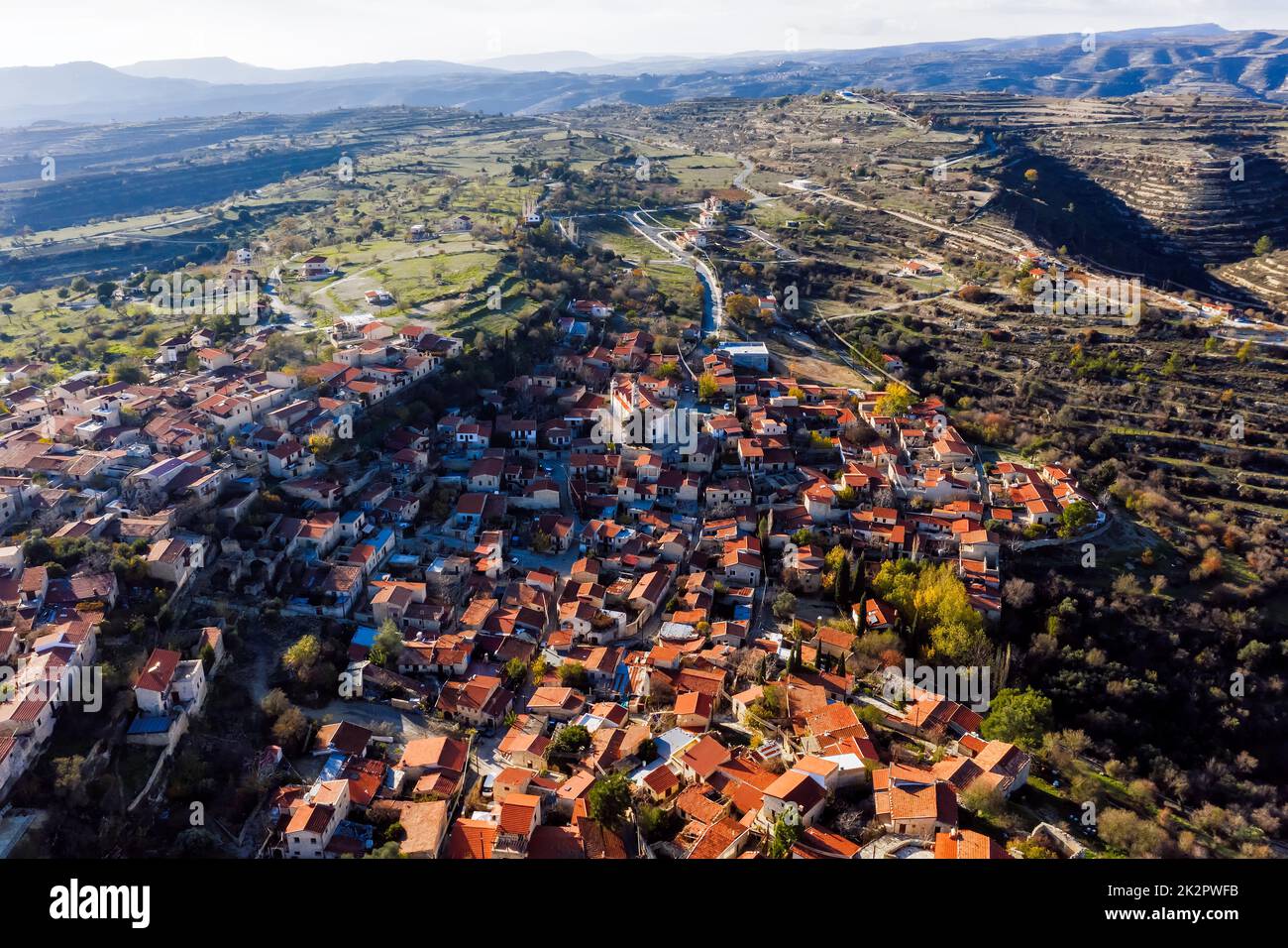 Aerial view of Lofou village. Limassol District, Cyprus Stock Photo - Alamy