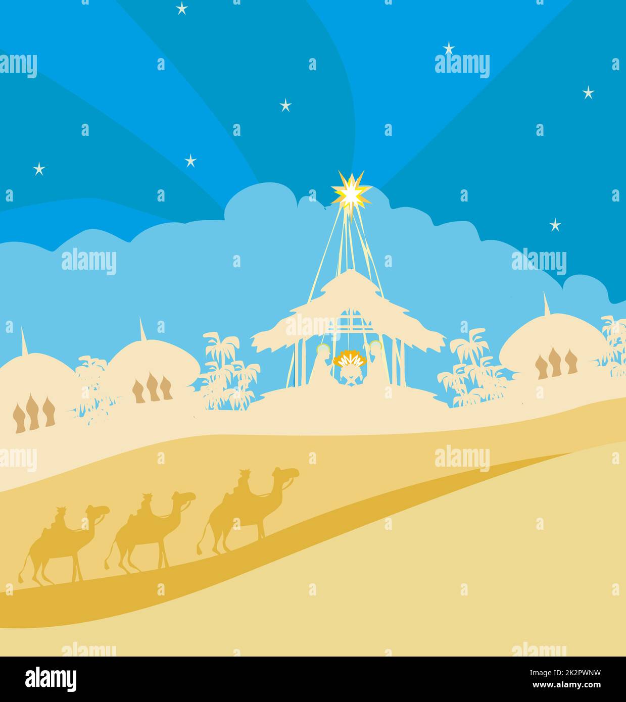 Biblical scene - birth of Jesus in Bethlehem Stock Photo - Alamy