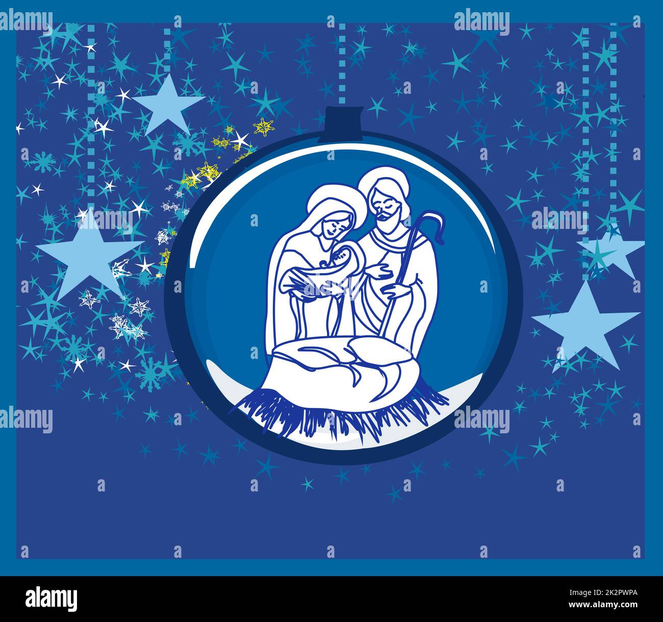 Christian Christmas nativity scene of baby Jesus in transparent ball ...