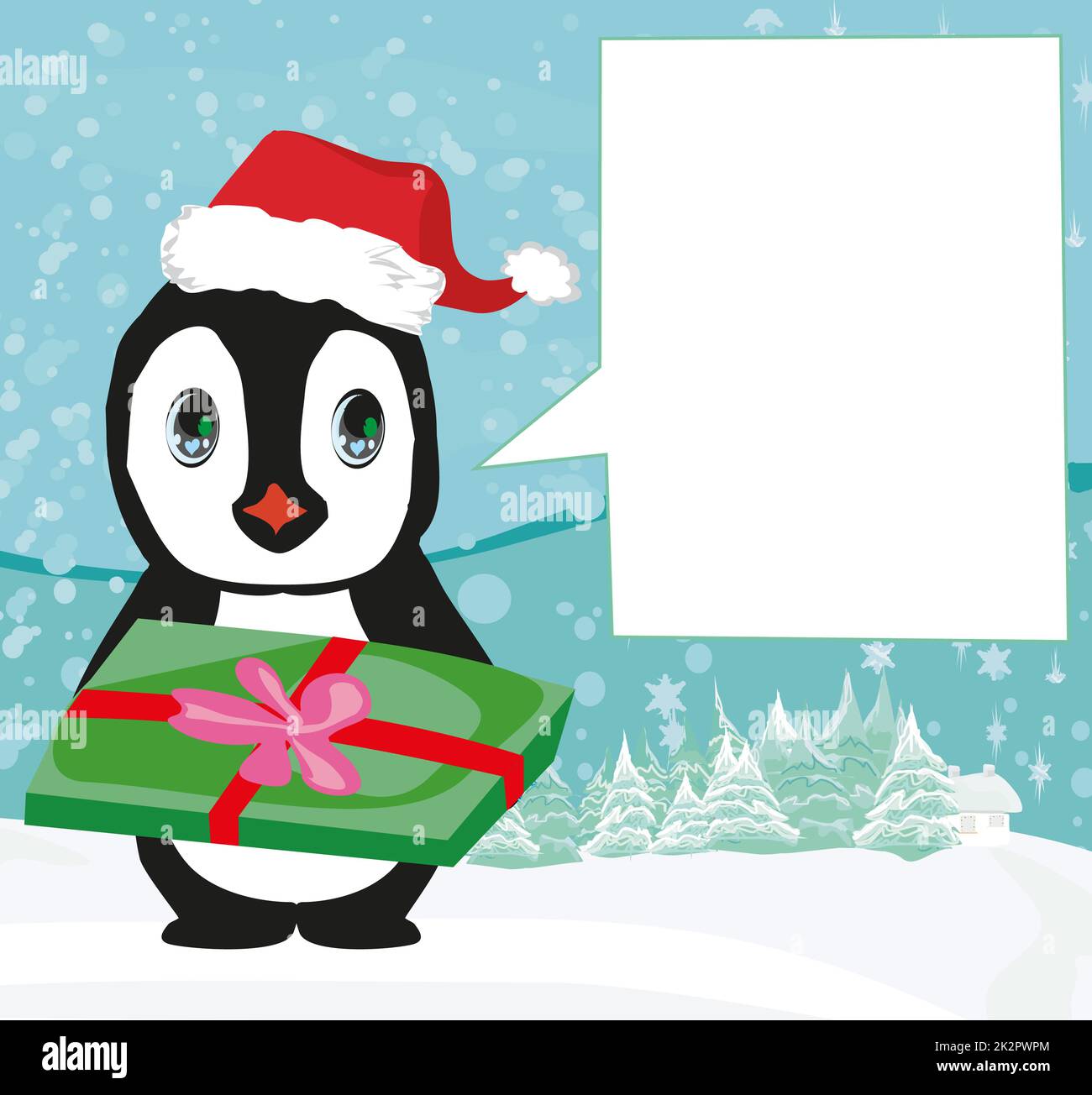Cute penguin with gift box Stock Photo - Alamy
