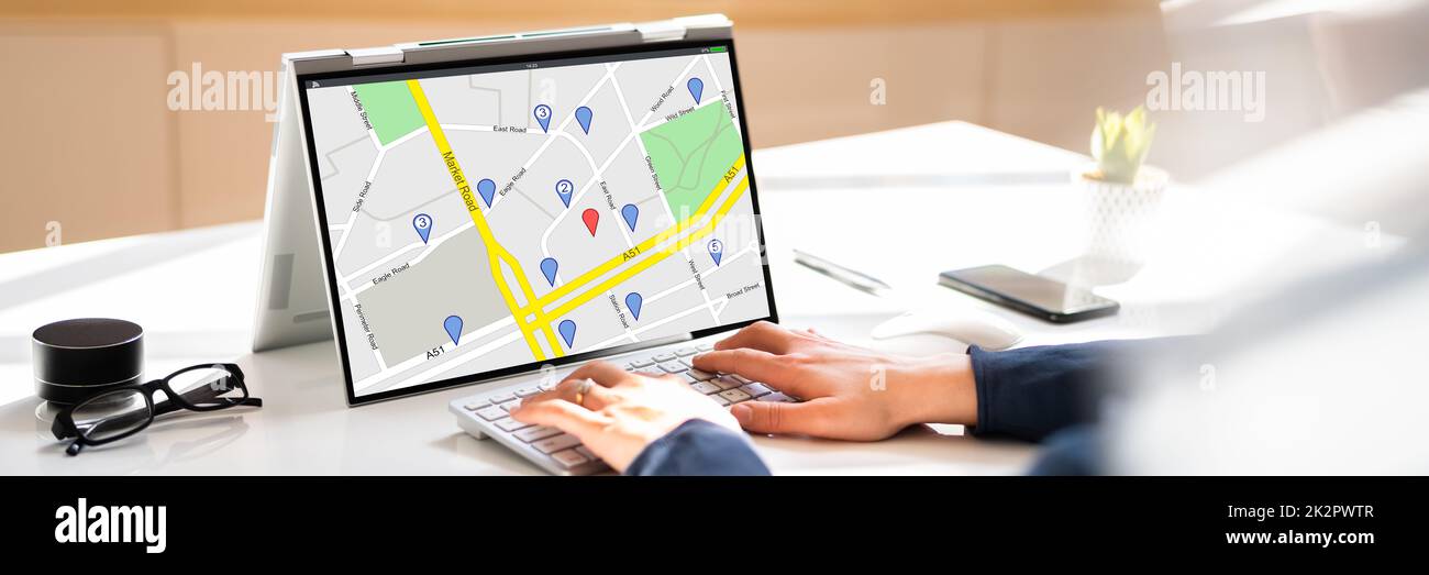 GPS Location Map Search Online Stock Photo - Alamy
