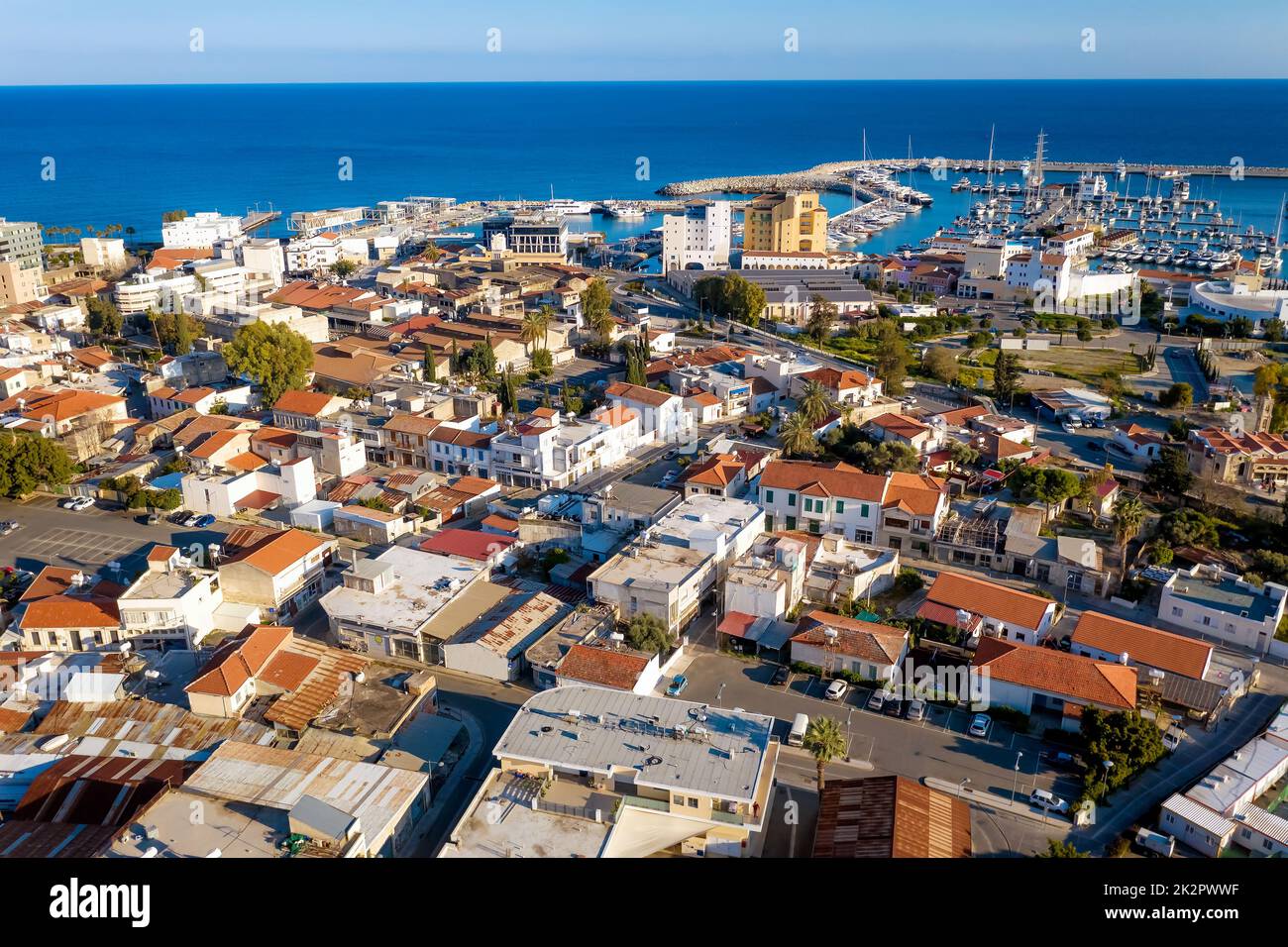 Aerial view of Limassol, Cyprus. Old port area Stock Photo - Alamy