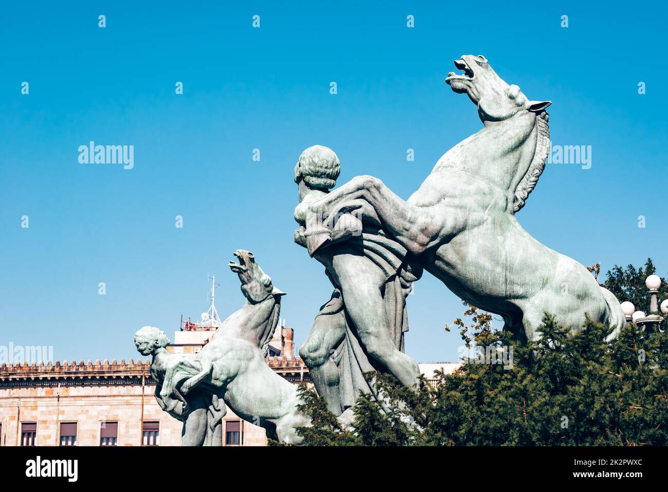 Statues in front of the National Assembly in Belgrade, Serbia Stock ...
