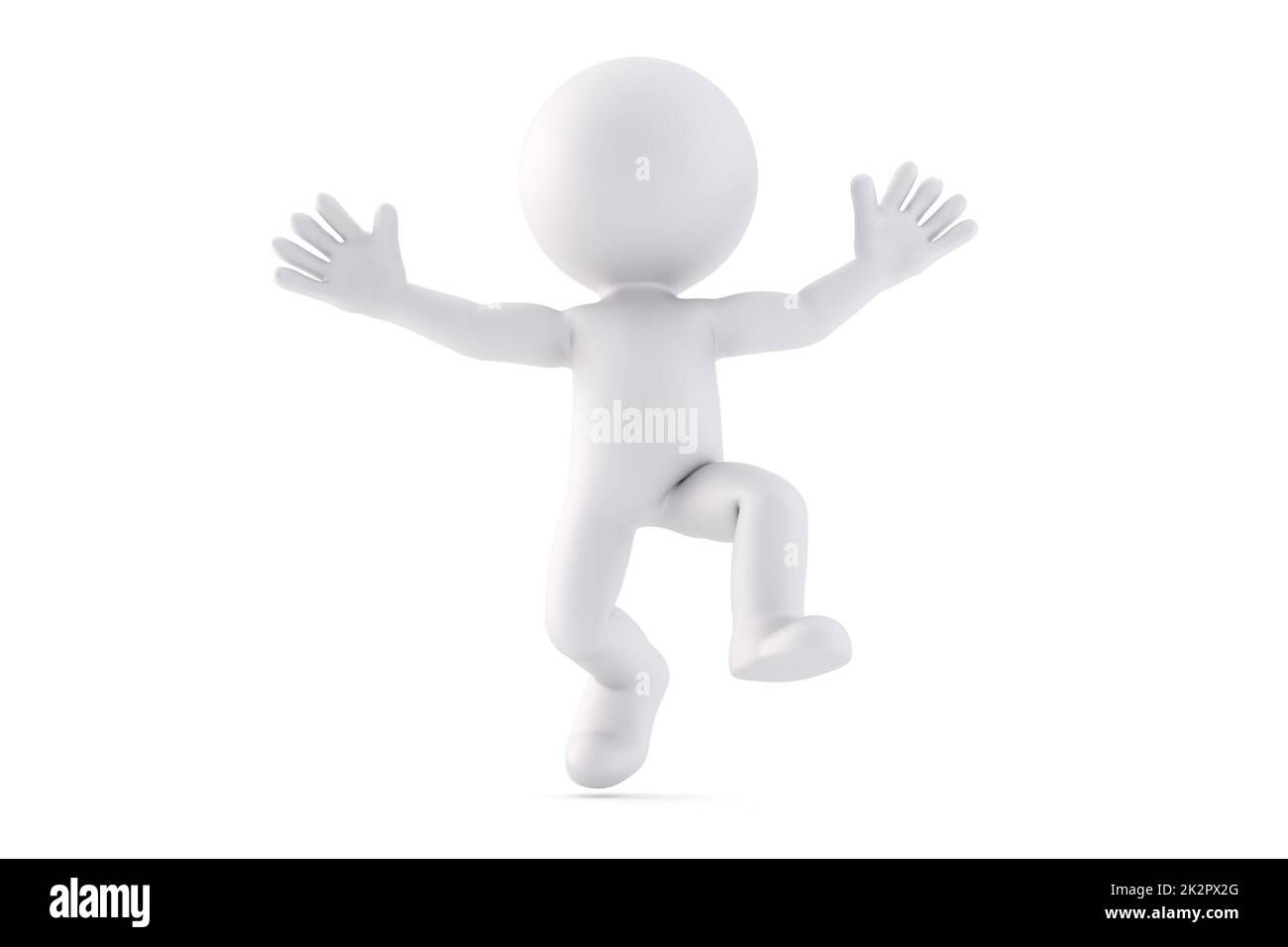 Happy jumping man. 3D illustration. Isolated Stock Photo - Alamy