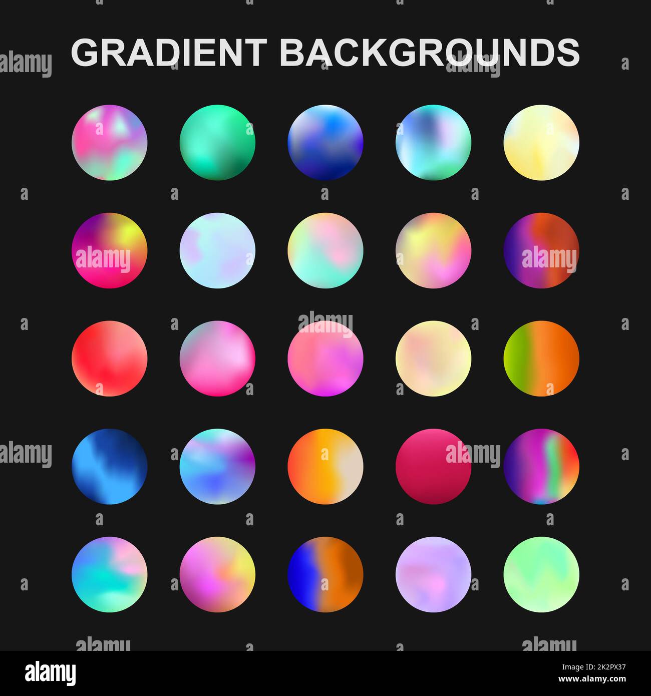 Set of 25 different gradient texture backgrounds - Vector Stock Photo ...