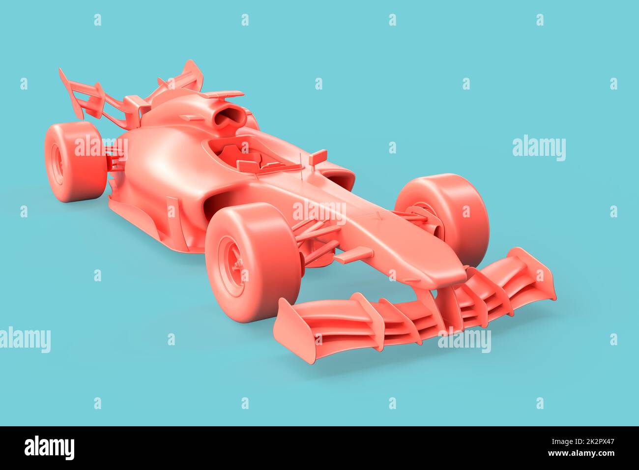 Modern pink racing car against teal background. 3D illustration Stock ...