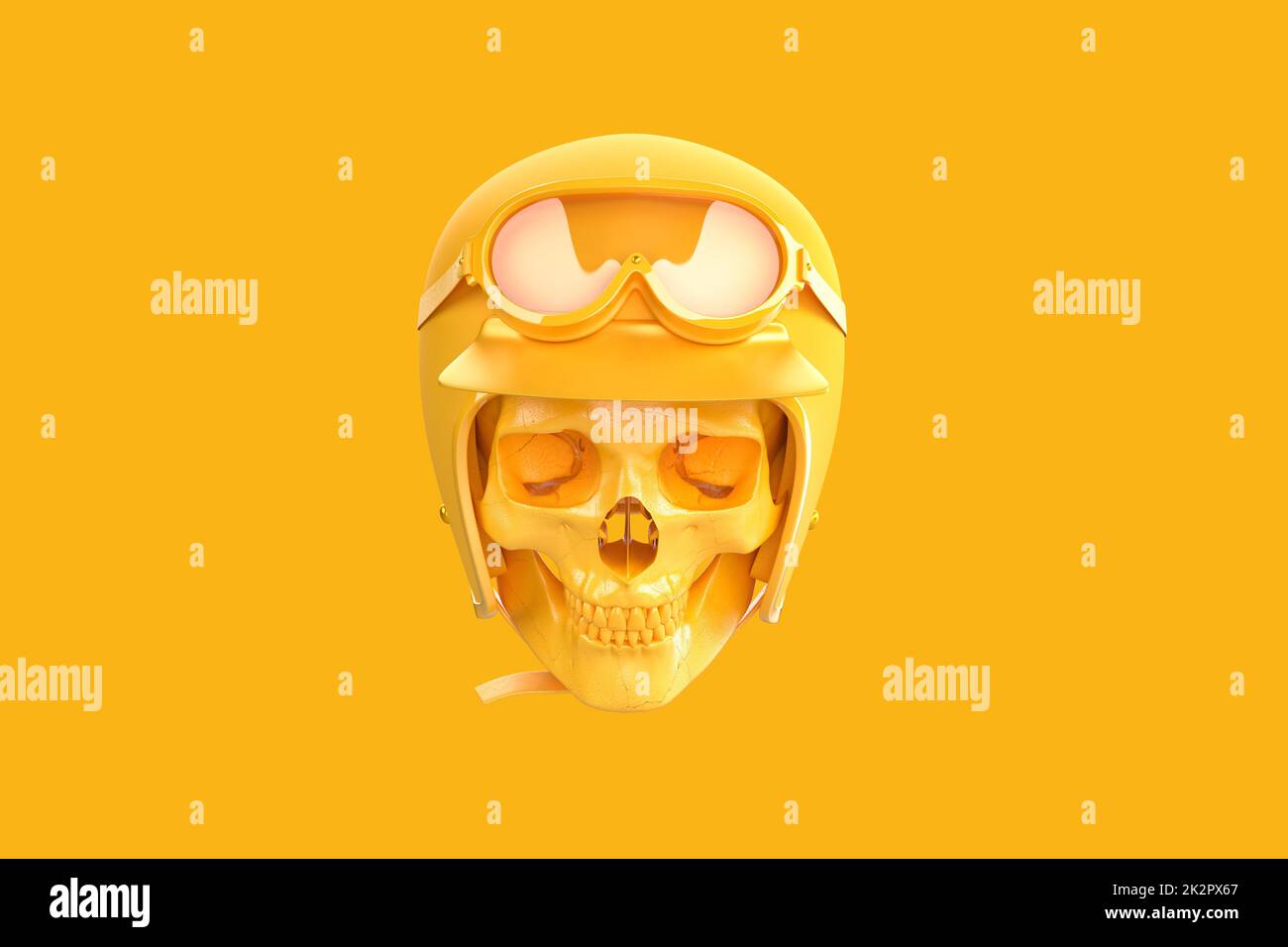 Skull in helmet and goggles. 3D rendering Stock Photo - Alamy