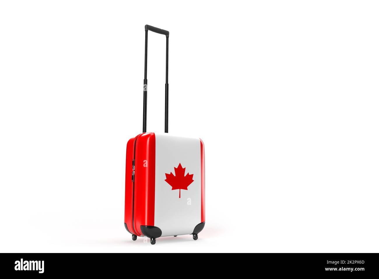 Travel suitcase with the flag of Canada. Travel concept. 3D Rendering ...