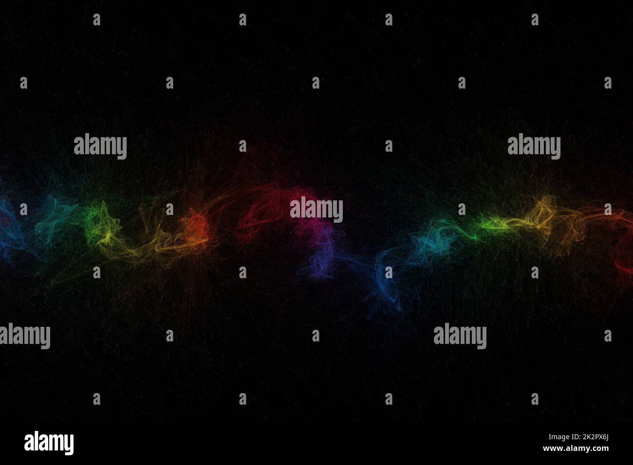 Colorful wave formed from abstract splashes. Digital Illustration Stock ...