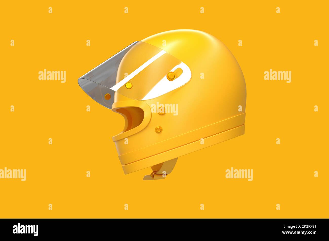 Modern yellow racing helmet. 3D Rendering Stock Photo - Alamy