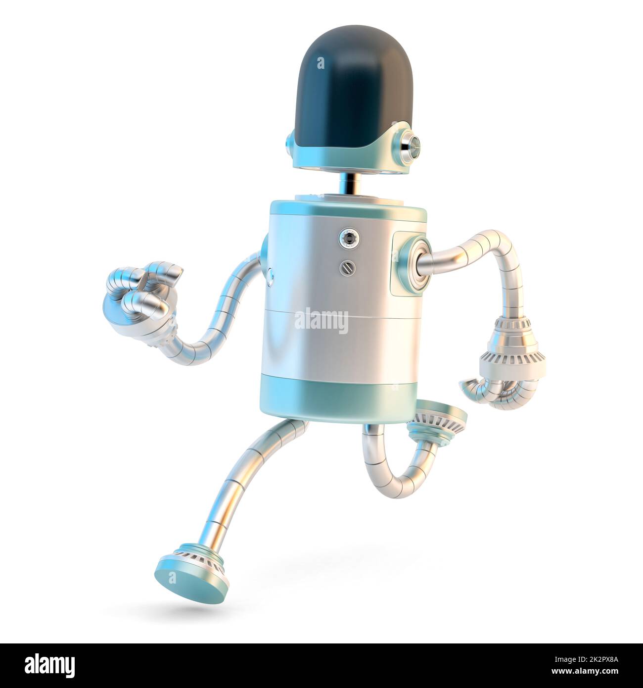 Running Robot. 3D illustration. Isolated on white background Stock ...