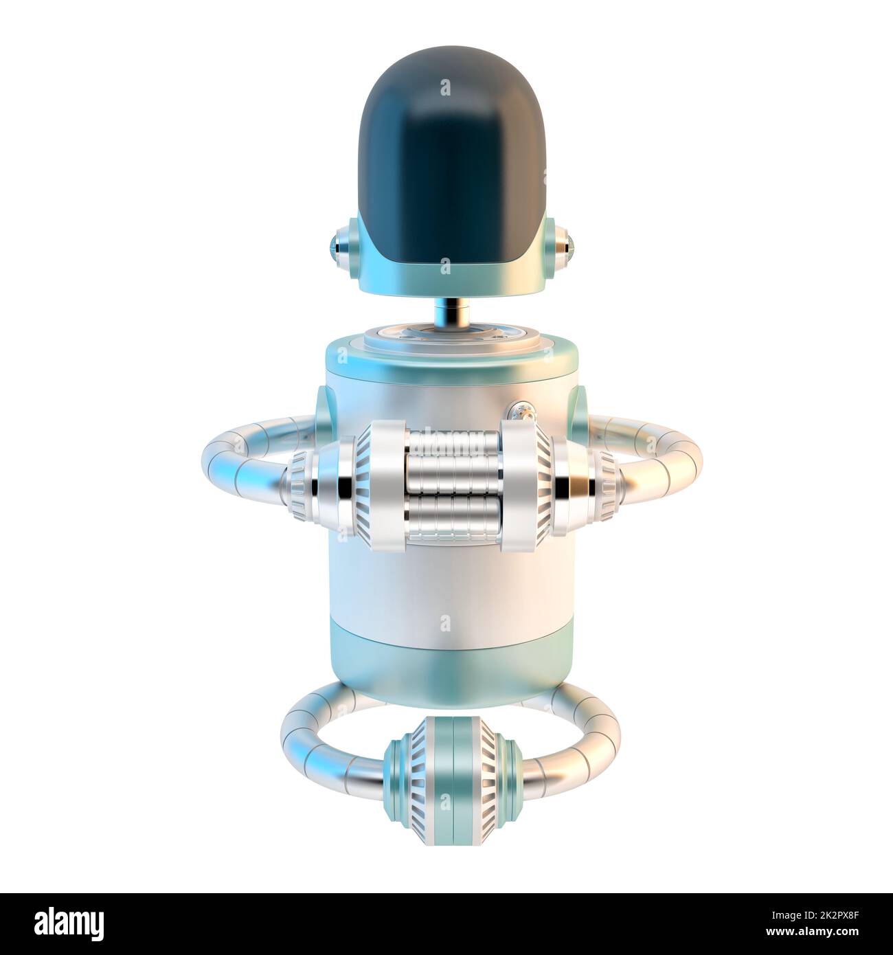 Meditating robot. 3D illustration. Isolated. Contains clipping path Stock Photo - Alamy