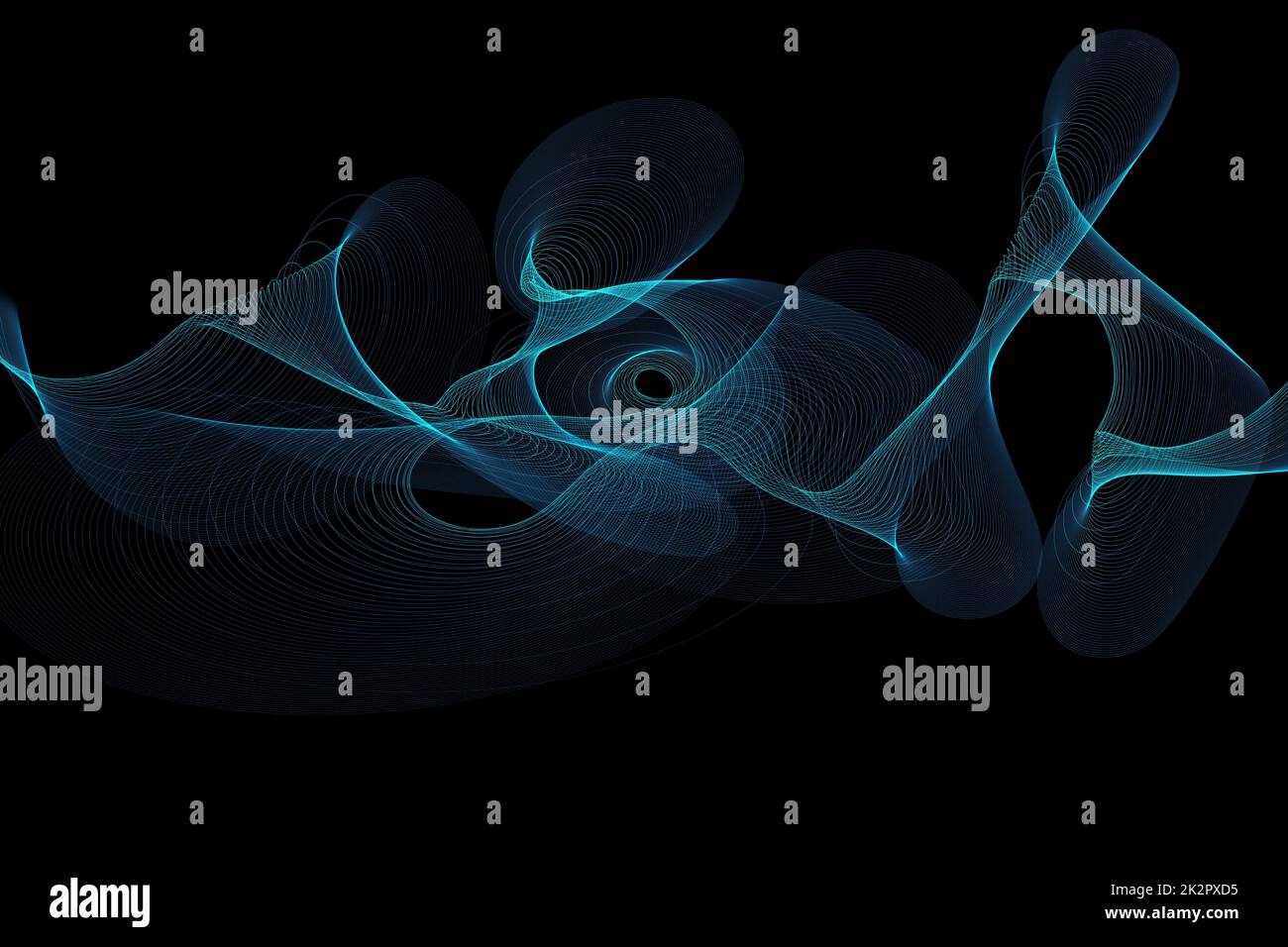 Abstract blue wave on dark background. Digital Illustration Stock Photo ...