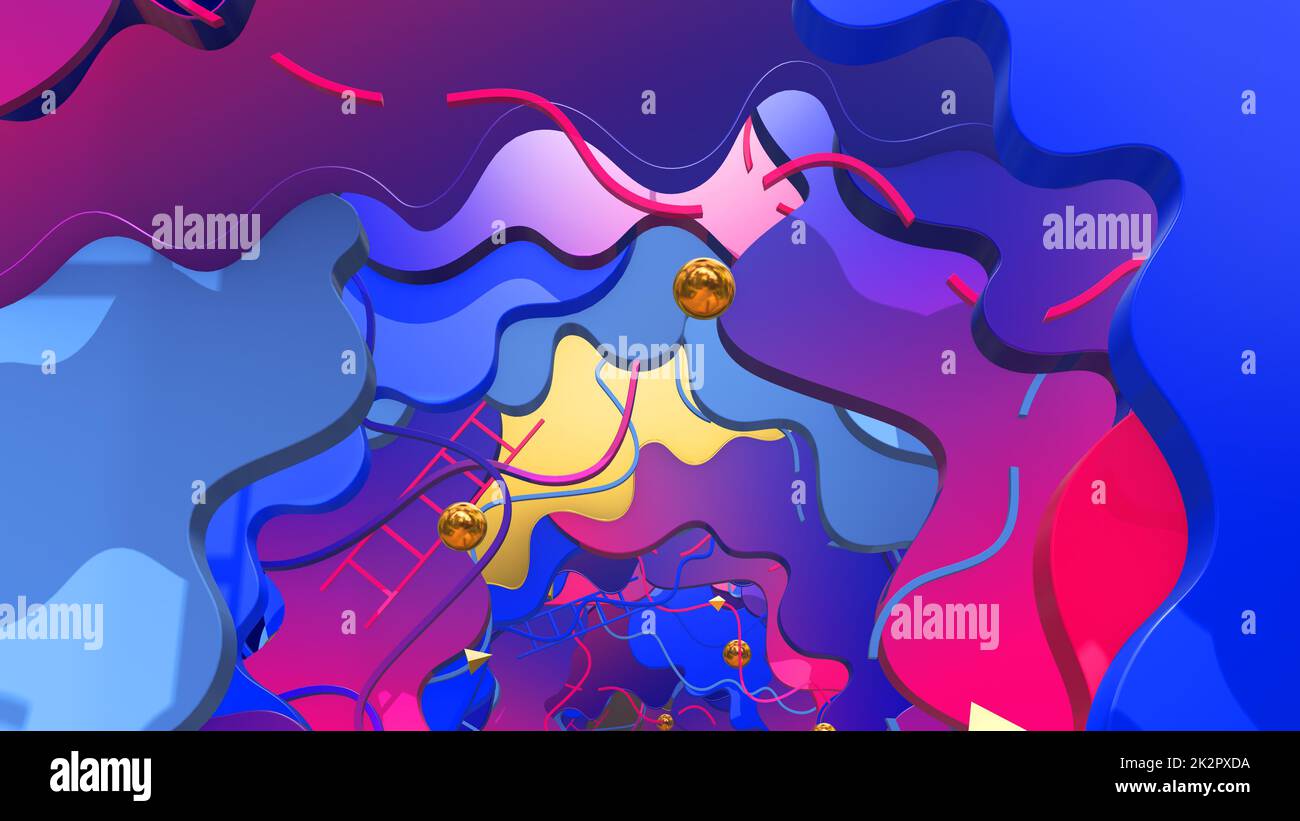 Liquid Style In 3d Geometry Stock Photo - Alamy