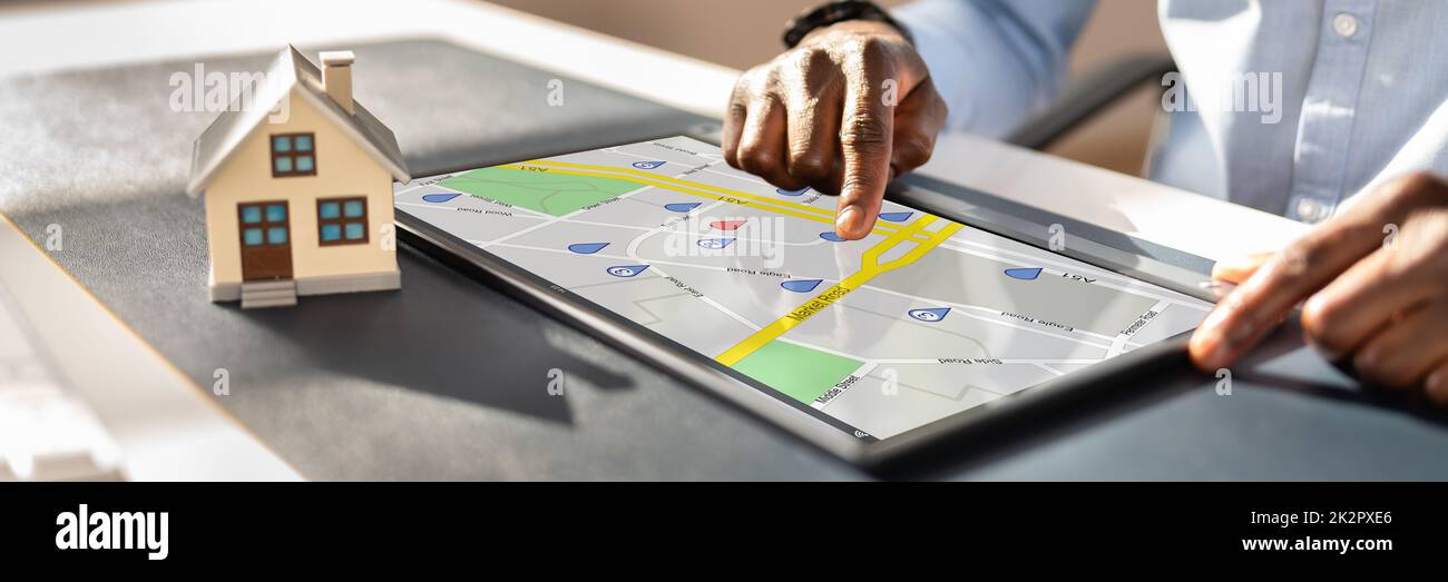 Real Estate Online Location Search Stock Photo - Alamy
