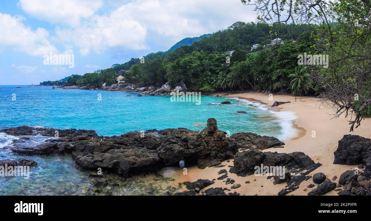 Seychelles, Mahe - Sunset Beach Stock Photo - Alamy