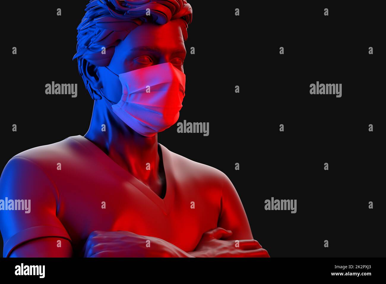 Man wearing protective medical mask. 3D rendering Stock Photo - Alamy