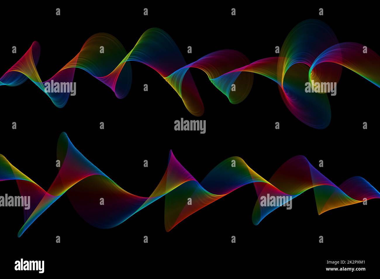 Abstract colorful wavy stripes. Digital illustration Stock Photo - Alamy