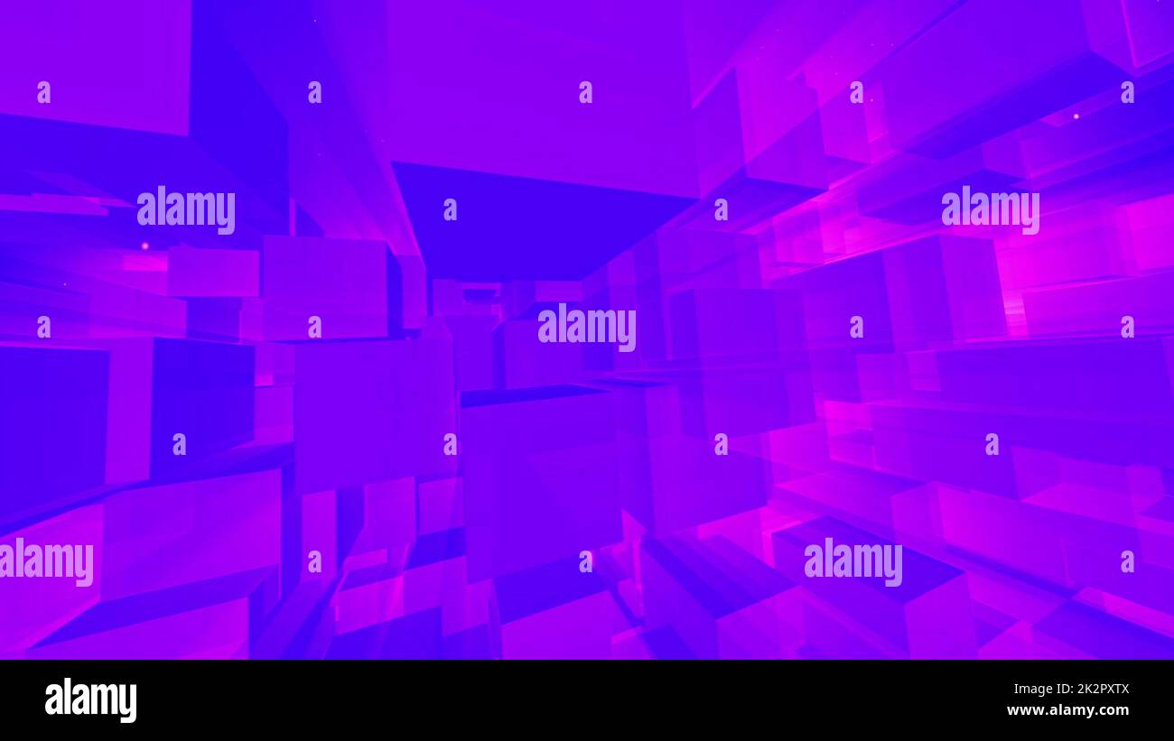 3D illustration of neon glow geometrical objects Stock Photo - Alamy