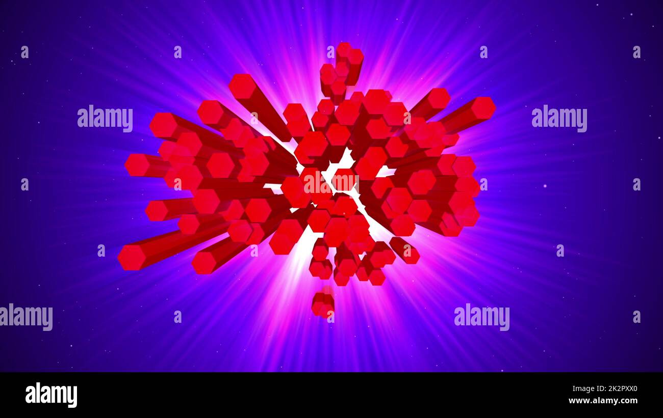 3D illustration of neon glow geometrical object Stock Photo - Alamy